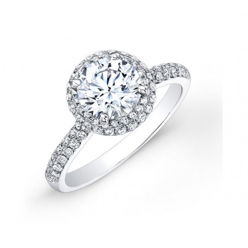 Double Halo Diamond Engagement Ring