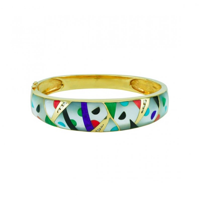 Multi Gemstone Bangle Bracelet