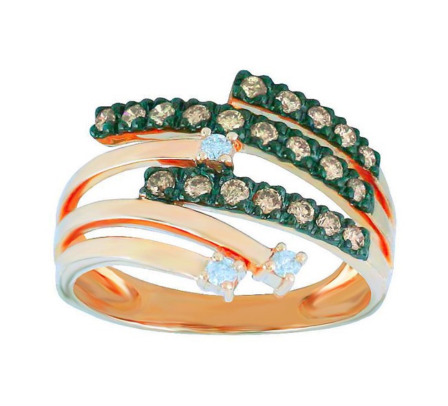 Chocolate and White Diamond Right Hand Ring