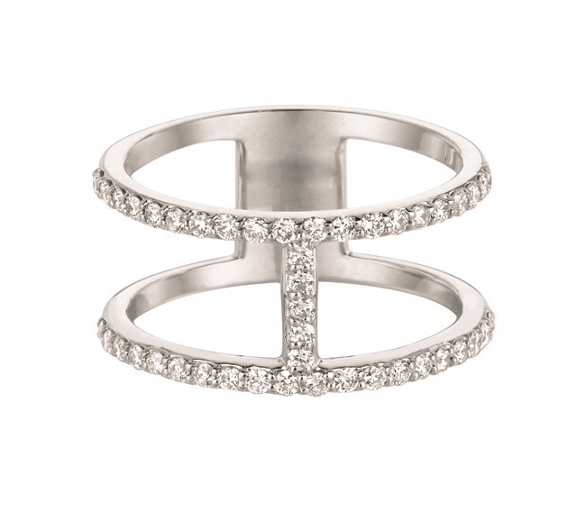 Letter H Diamond Ring