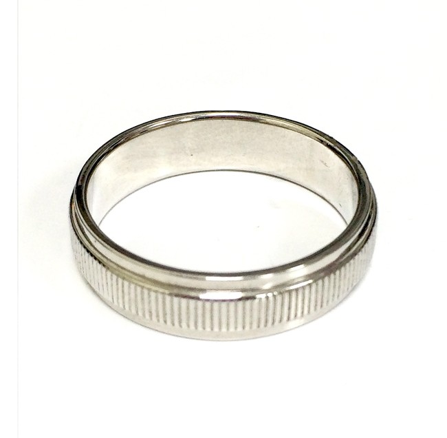 Mens Ridged Wedding Ring